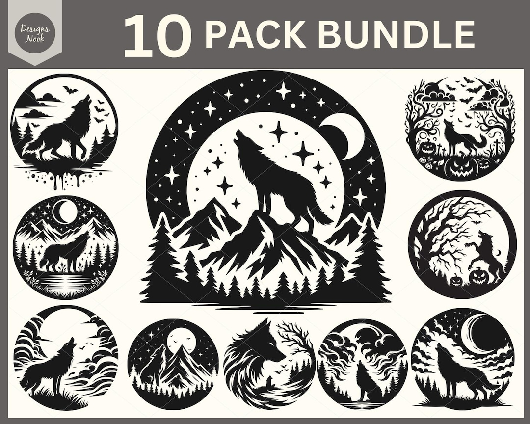 Howling Wolf Svg, Howling Wolf Svg Bundle, Wolves SVG Files for Cricut ...