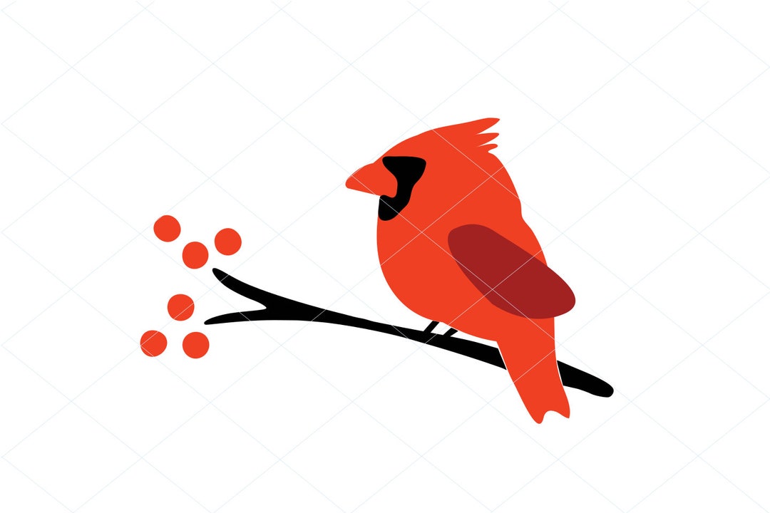 Cardinal Bird on a Tree Branch, Cardinal Cut File, Christmas Svg, Birds ...