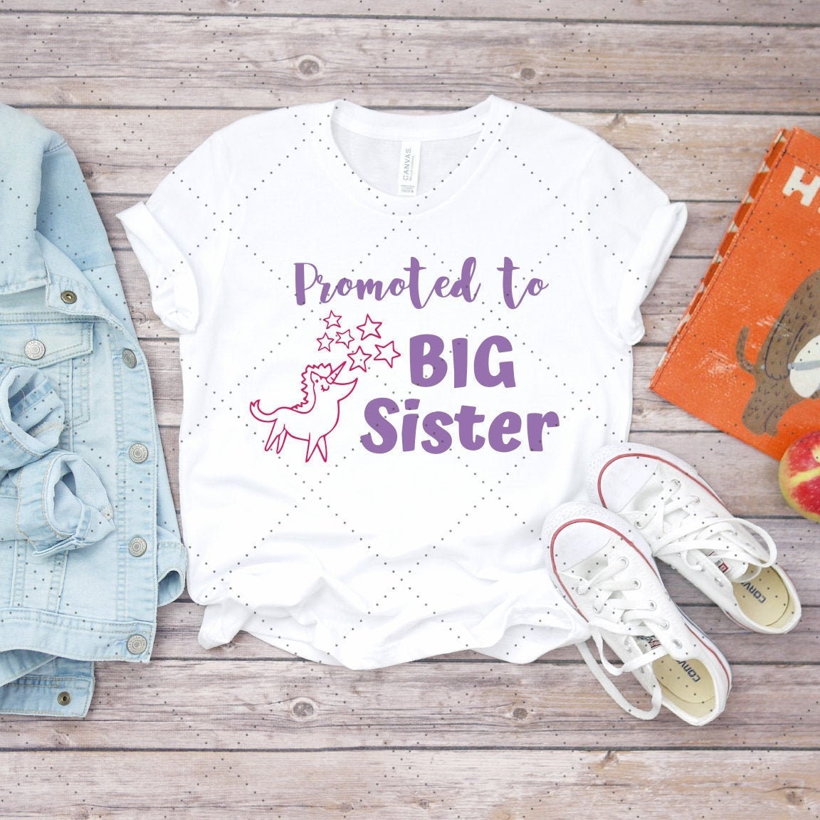 Promovido a hermana mayor hermana mayor svg archivo de corte - Etsy España