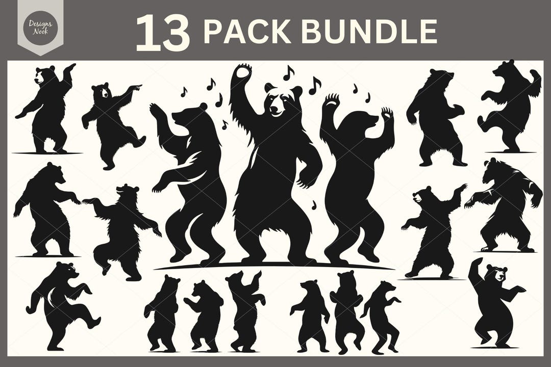 Dancing Bear SVG Bundle, Funny Bear Dance Svg, Dancing Bears Svg ...