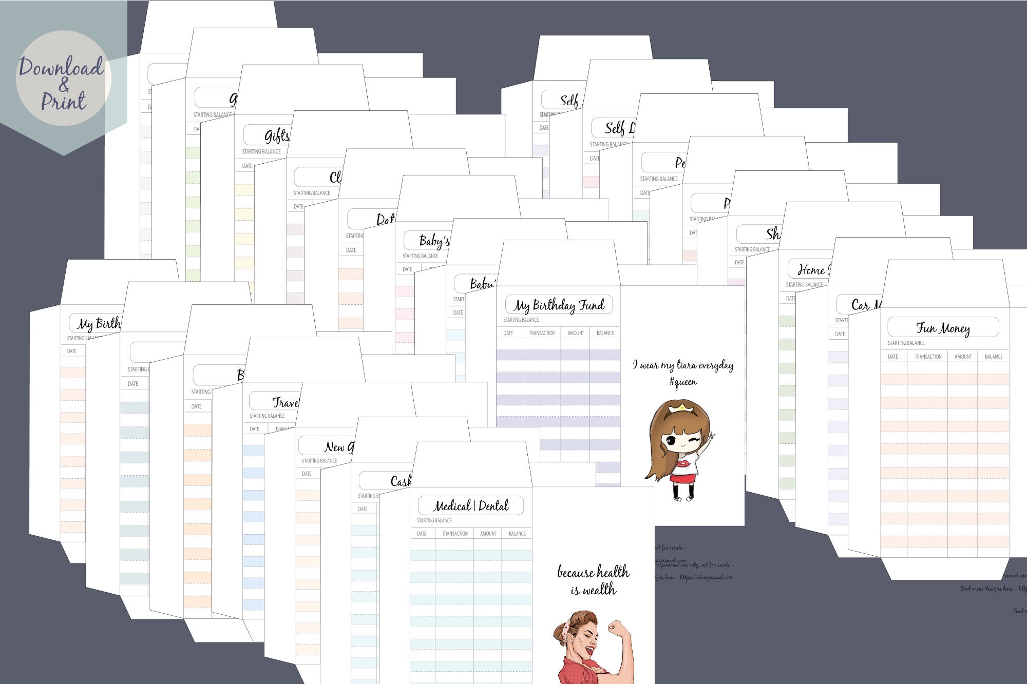 23 Cash Envelope Bundle Cash Trackers Cash Transaction - Etsy