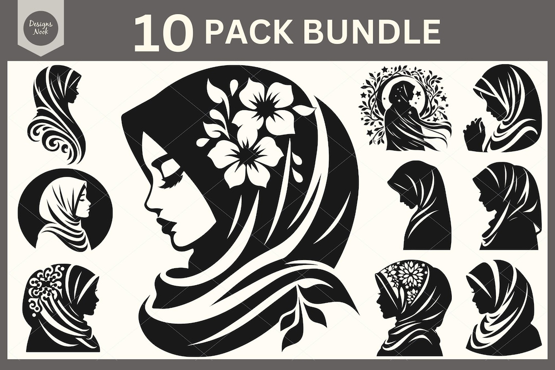Muslim Woman SVG, Hijab Silhouette, Hijab Svg, Ramadan Svg, Beautiful ...