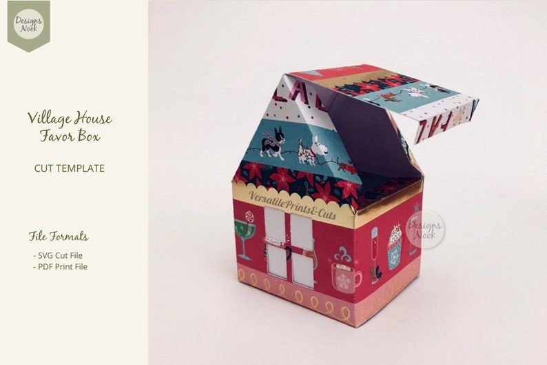 Village House Template V1 Gift Box Treat Box Favor Box - Etsy