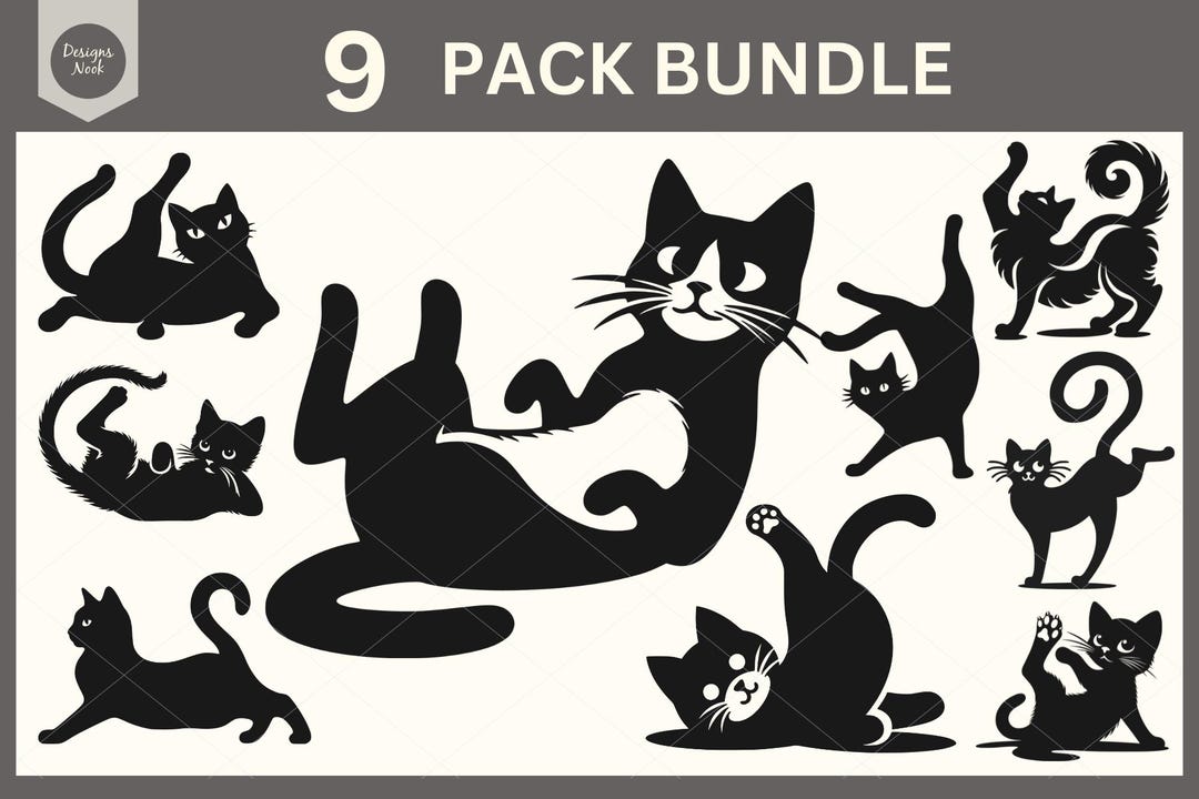 Cat SVG, Cat Svg Bundle, Cat Funny Position Svg Cut File, Cat ...