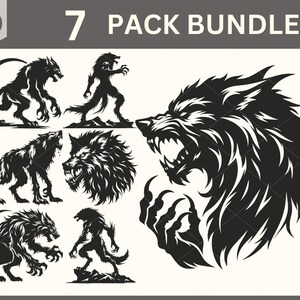 Werewolf SVG, Wolf Svg Bundle, Halloween Bundle, Spooky, Creepy, Horror ...