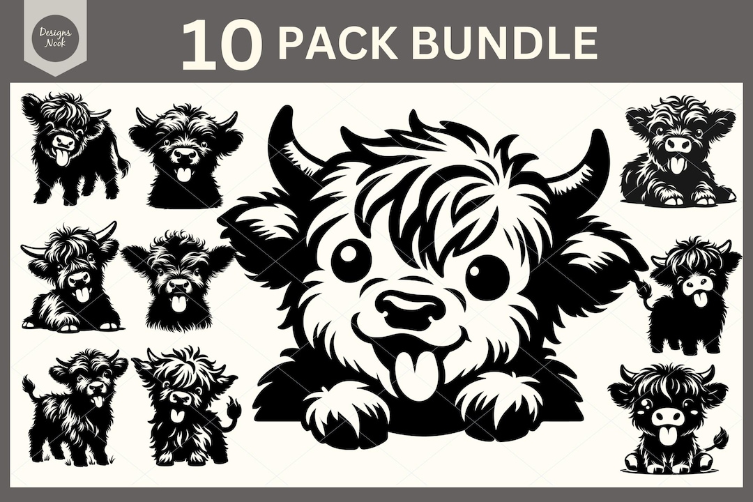 Highland Cow SVG, Baby Highland Cow Svg Bundle, Cute Highland Cow ...