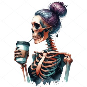14 Skeleton Drinking Coffee, Caffeinated Skeleton Png, Skull Png ...