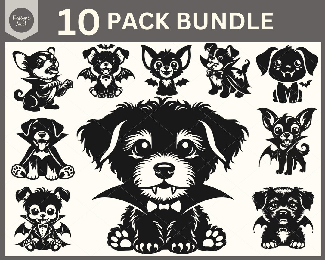 Vampire Puppy Svg, Baby Dog Svg Bundle, Puppy Clipart, Puppy Decal, Dog ...