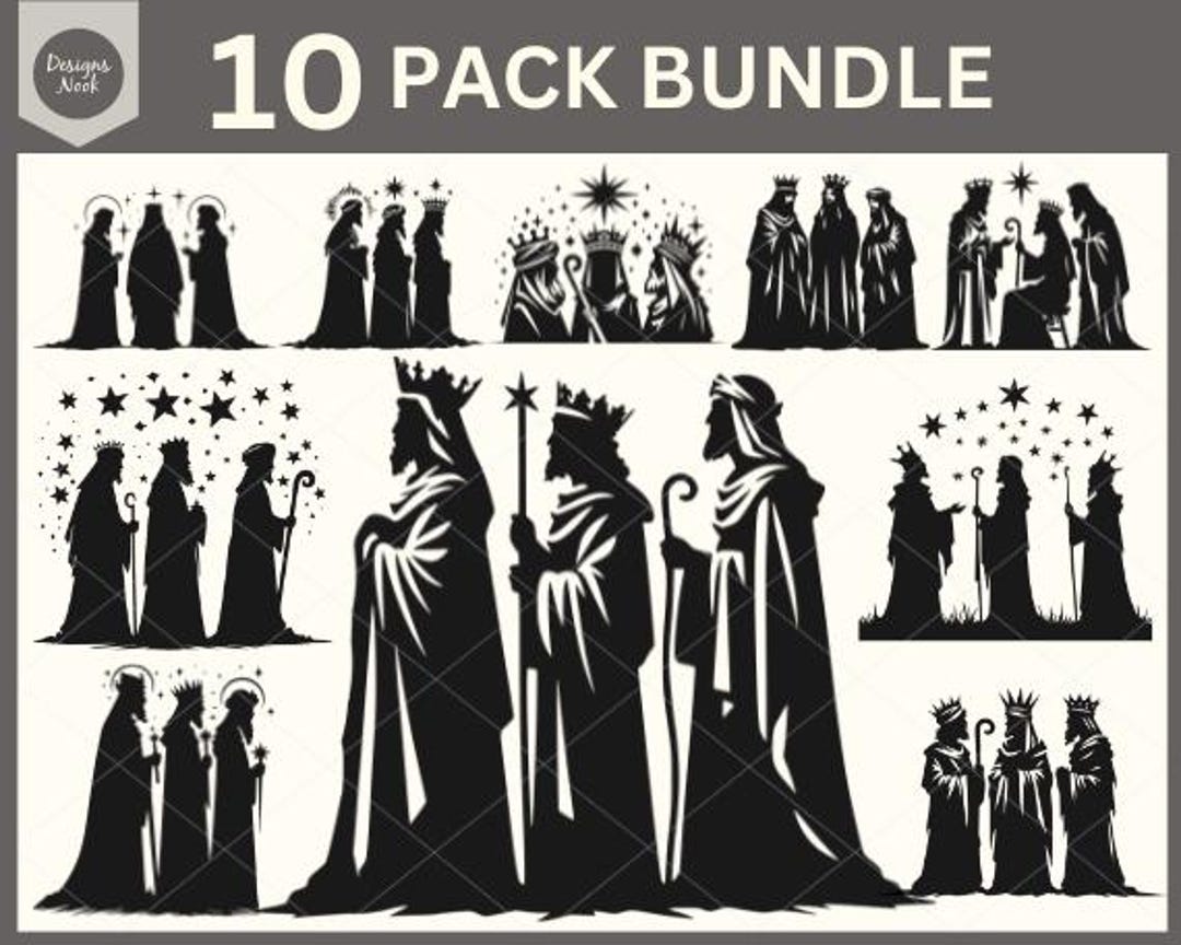 Three Kings Svg, Three Wise Men SVG Bundle, Nativity Svg, Christmas Svg ...