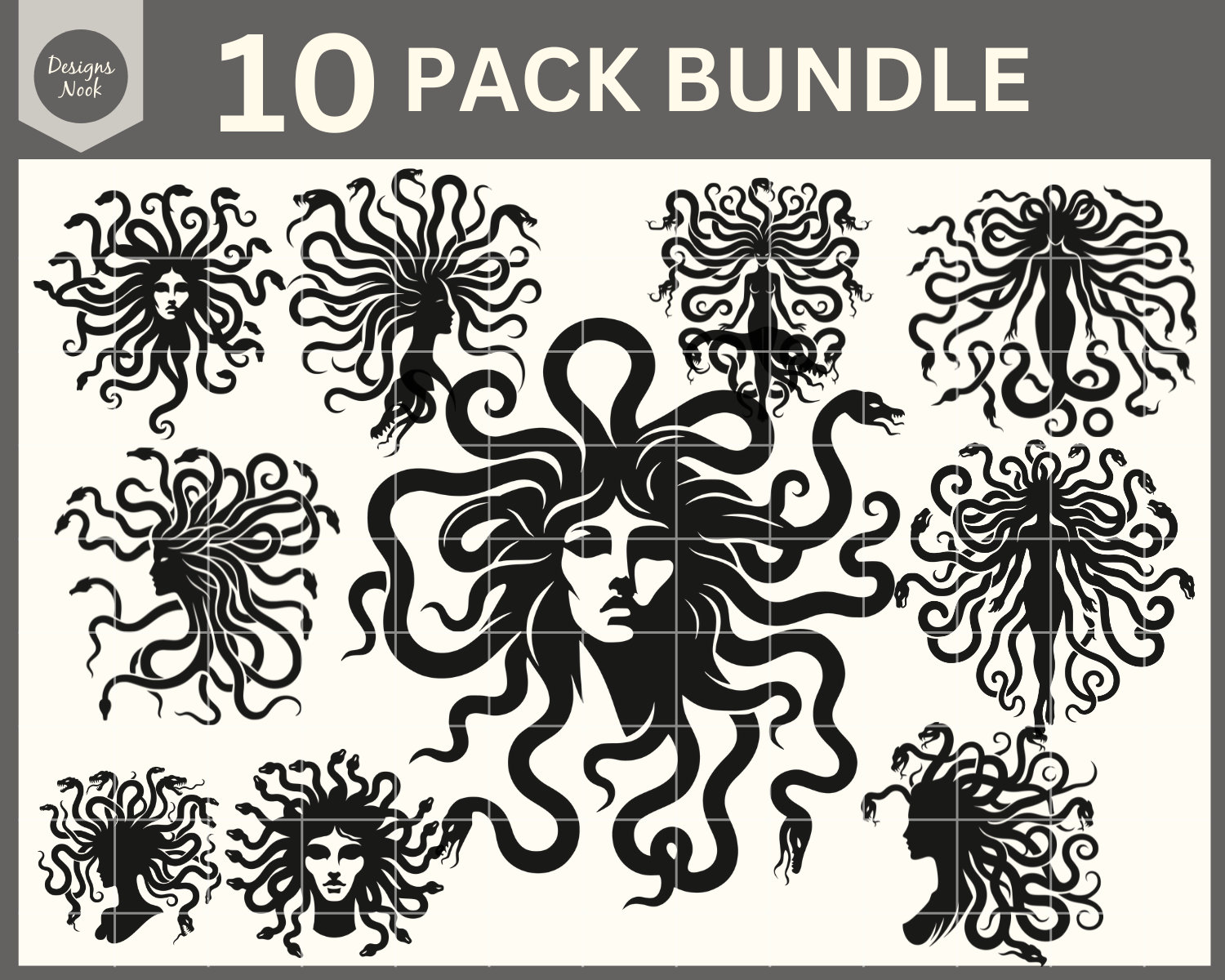 Medusa Svg, Monster Svg, Snake Head Svg, Mythical Creature Svg, Medusa ...