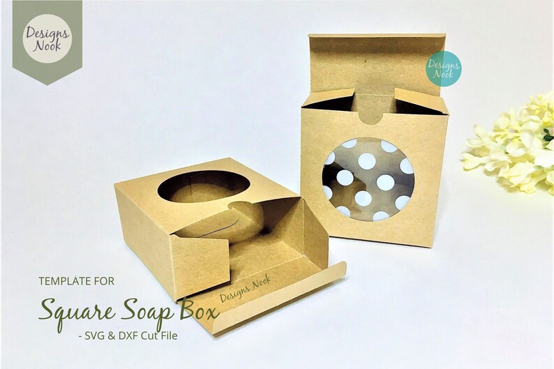 Soap Box Template With Window Cover (optional), Square Soap Box SVG DXF ...