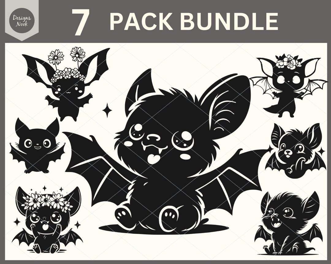 Baby Bat Svg, Baby Bat Svg Bundle, Cute Bat Clipart, Bat Decal Template ...