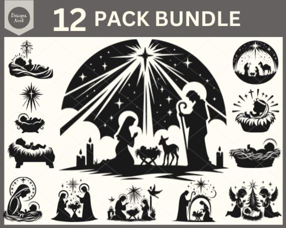 Nativity SVG Bundle, Christmas Svg, Holidays Svg, Baby Jesus Svg Bundle ...