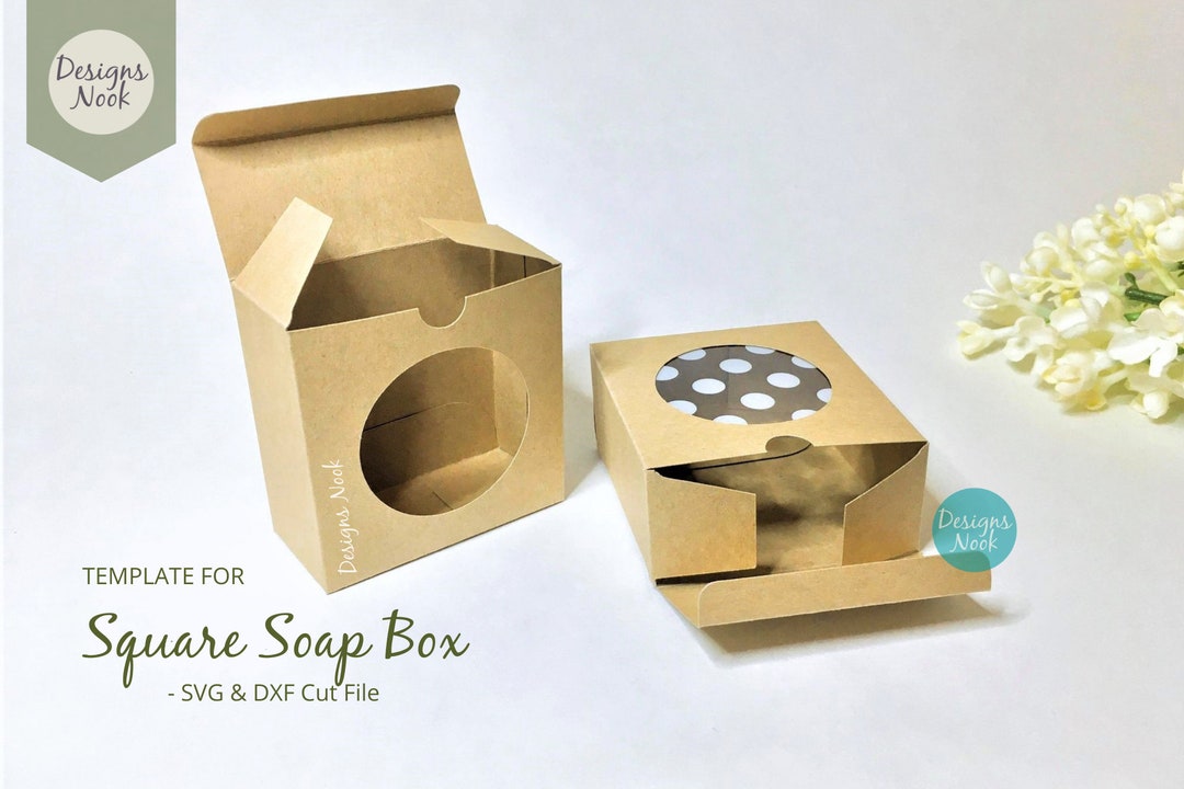 Soap Box Template With Window Cover (optional), Square Soap Box SVG DXF ...