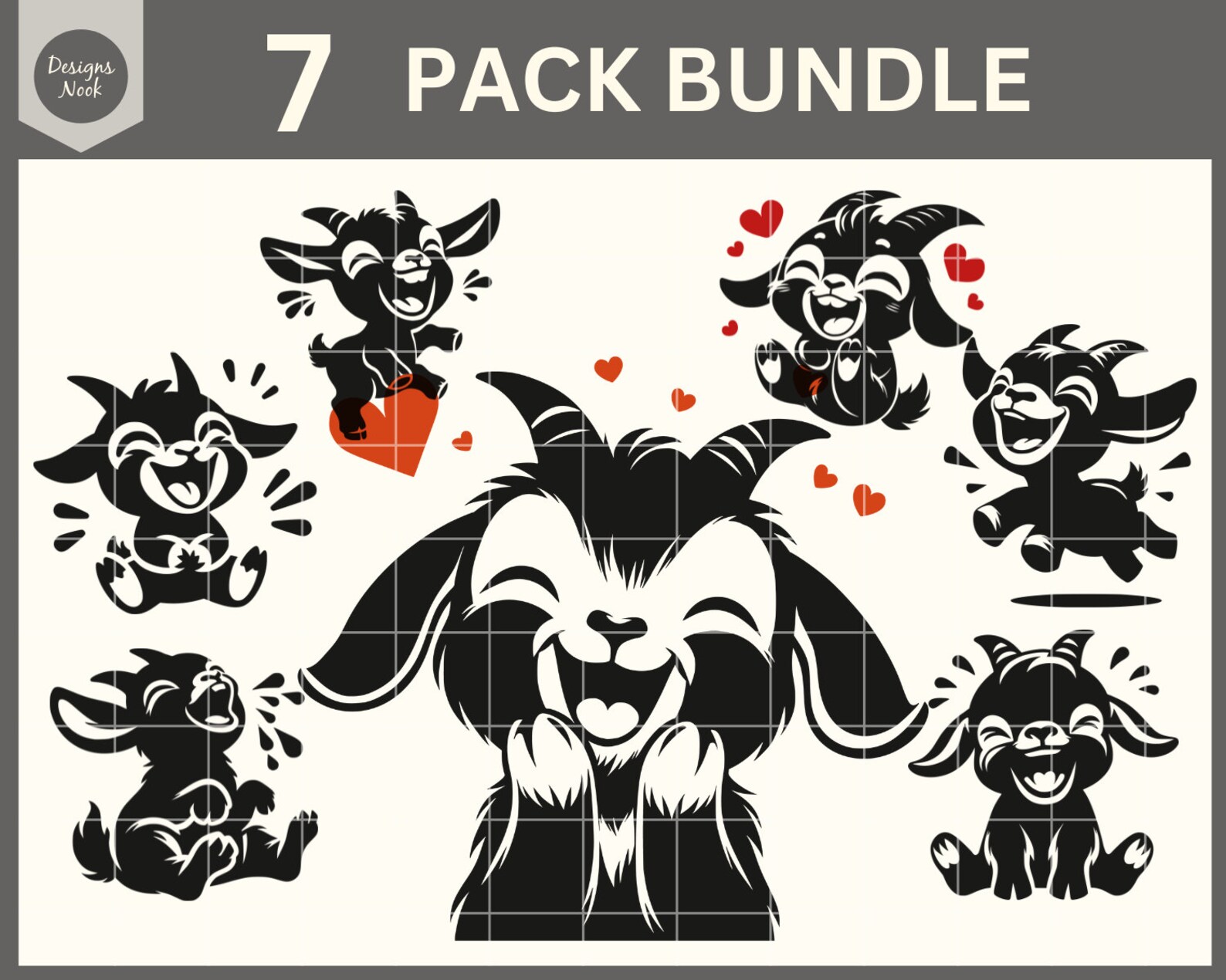 Laughing Goat SVG, Goat SVG Bundle, Goat Svg, Cute Goat Svg, Cute Goat ...