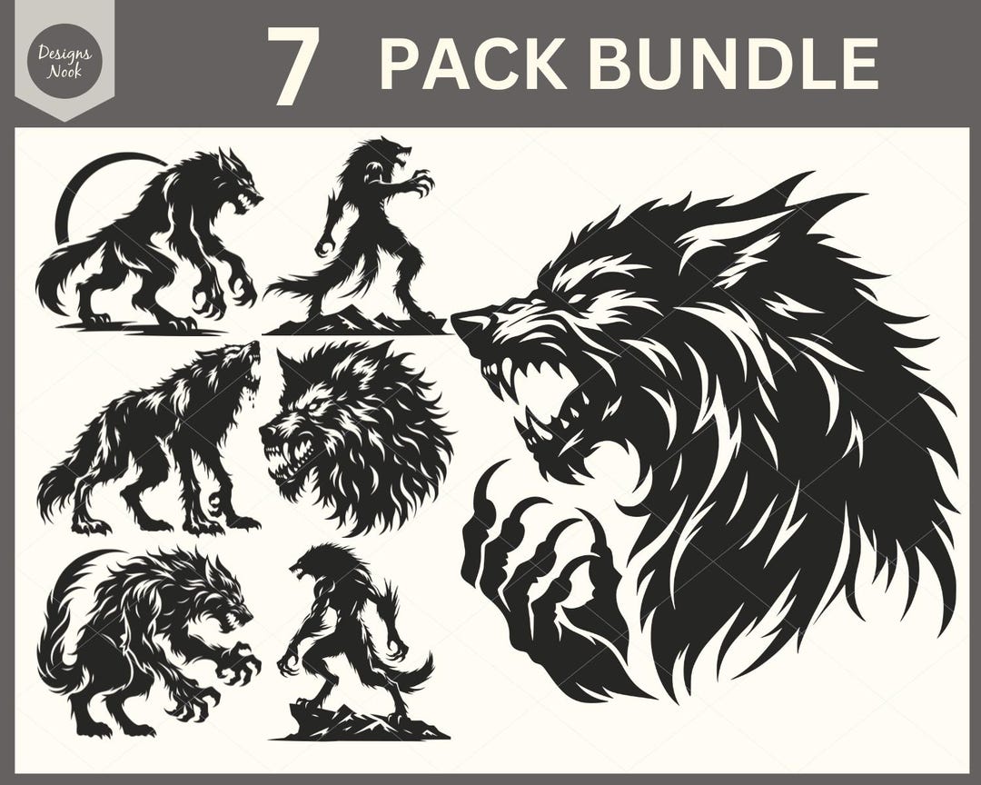 Werewolf SVG, Wolf Svg Bundle, Halloween Bundle, Spooky, Creepy, Horror ...