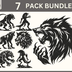 Werewolf SVG, Wolf Svg Bundle, Halloween Bundle, Spooky, Creepy, Horror ...