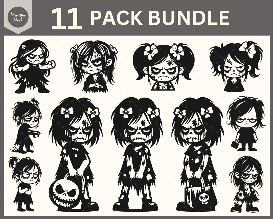Zombie Svg, Halloween Svg Bundle, Cute Zombie Svg, Zombie Svg Bundle ...