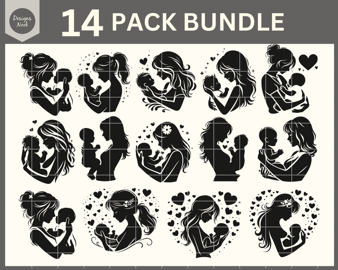 Mother and Baby Svg, Mother and Child Svg, Mother's Day Svg, Mom ...