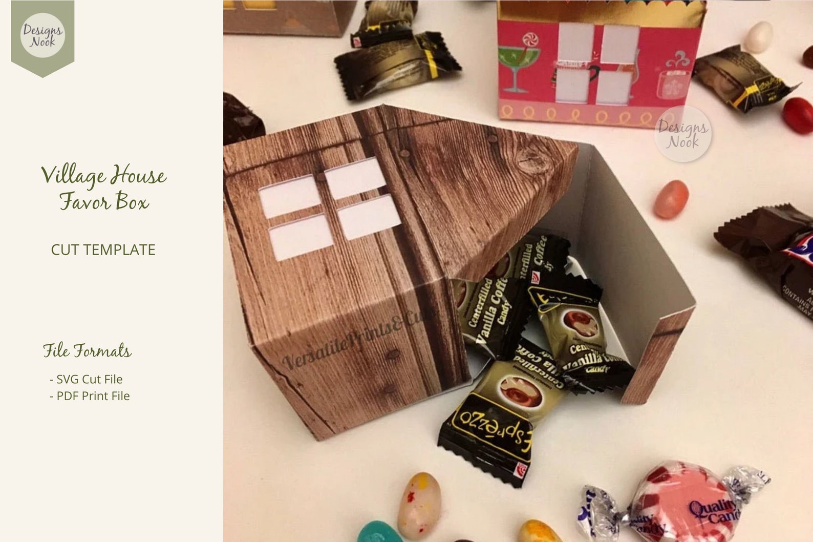 Village House Template V1 Gift Box Treat Box Favor Box - Etsy