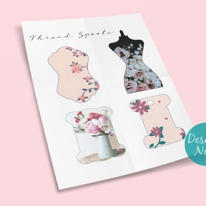 4 Patterns of Thread Spools Template, Floral Pattern Template, Thread ...