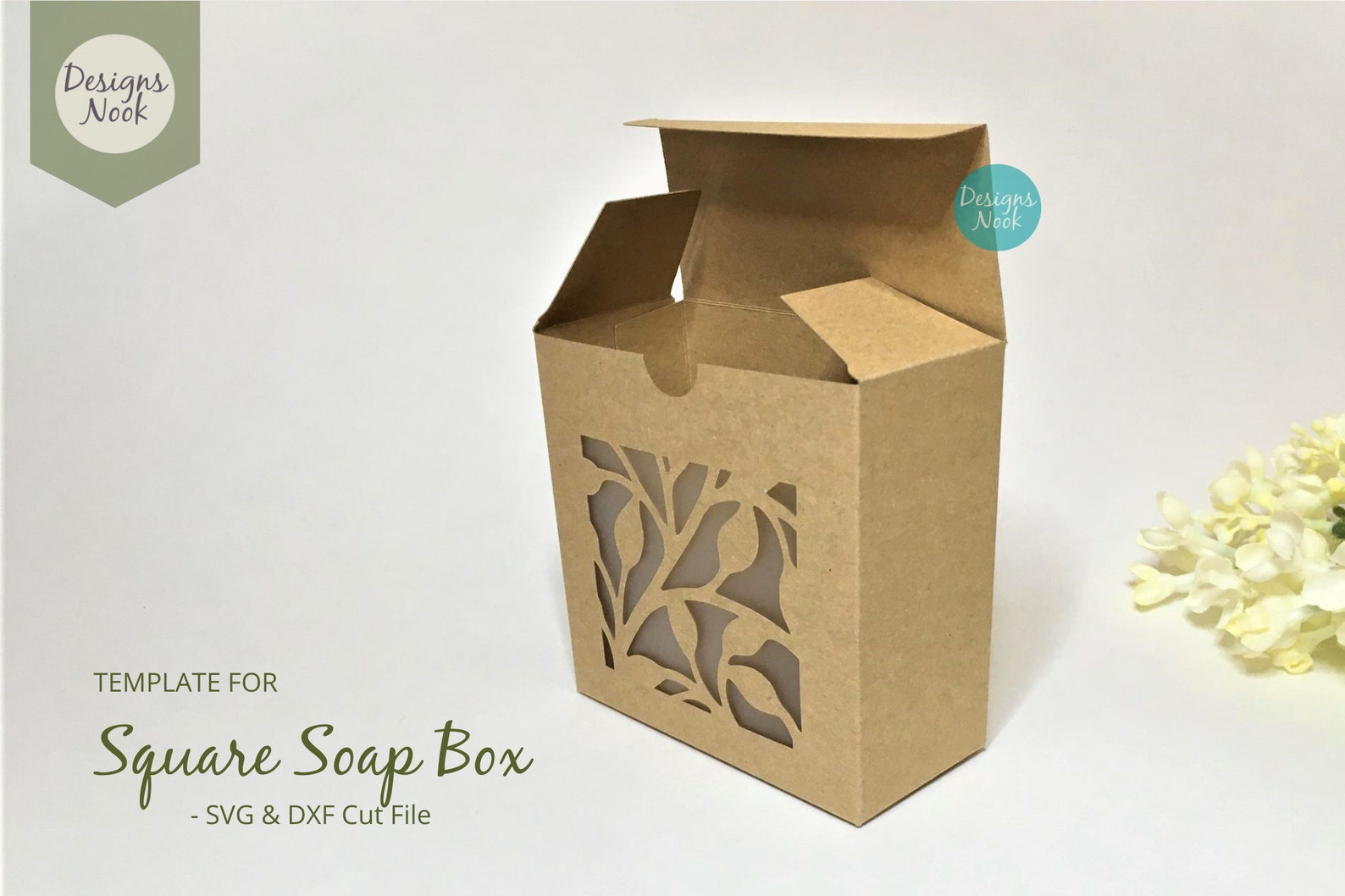 Soap Box Template with Window Cover Optional Square Soap | Etsy