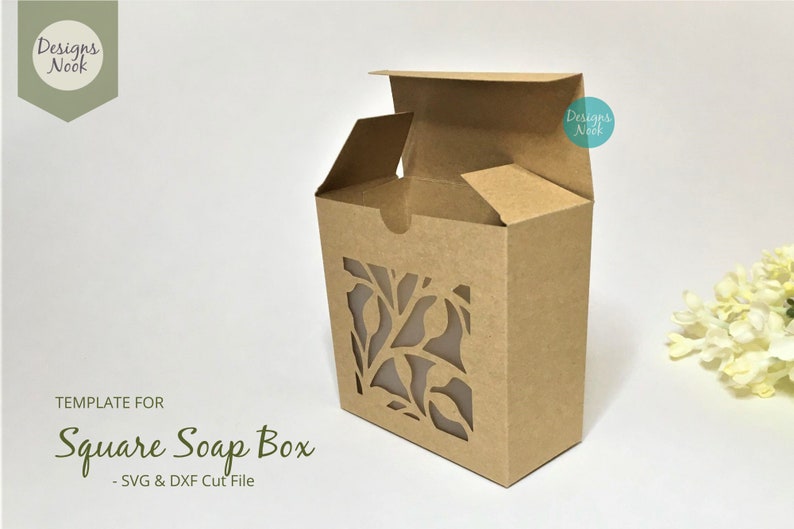 Soap Box Template With Window Cover (optional), Square Soap Box SVG DXF ...