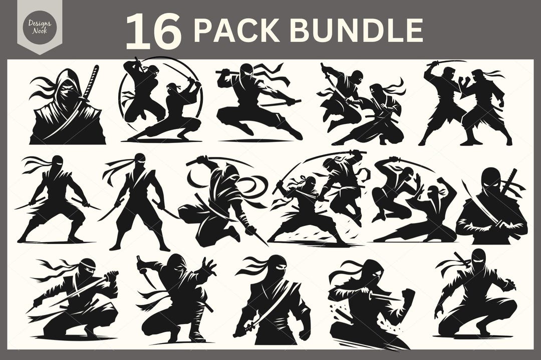 Ninja SVG, Ninja Svg Bundle, Ninja Silhouette, Ninja Clipart, Ninja Cut ...