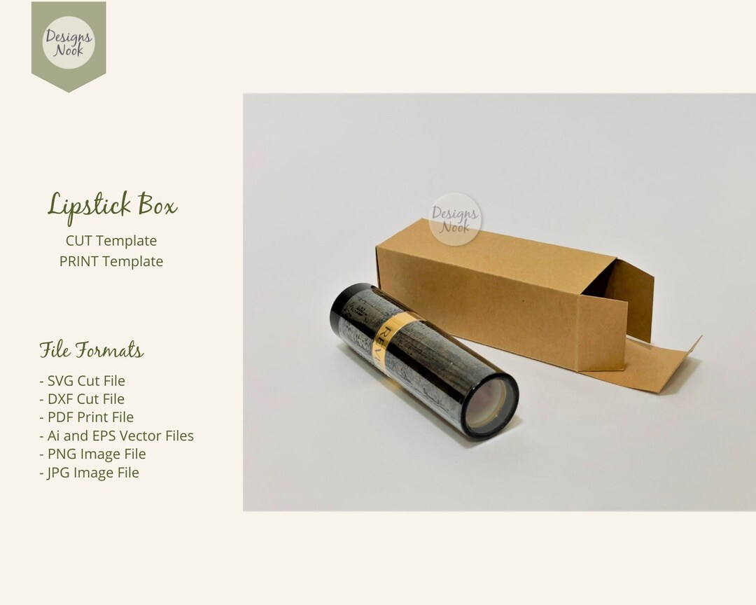 Lipstick Box SVG Template, Lipstick Box PDF Printable, Lipstick Makeup ...