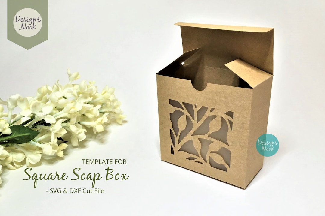 Soap Box Template With Window Cover (optional), Square Soap Box SVG DXF ...