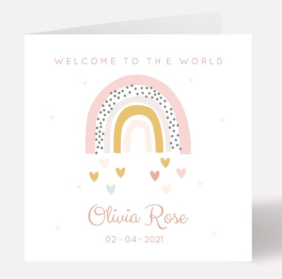 Personalised New Baby Card Newborn Baby Card Custom Name - Etsy UK