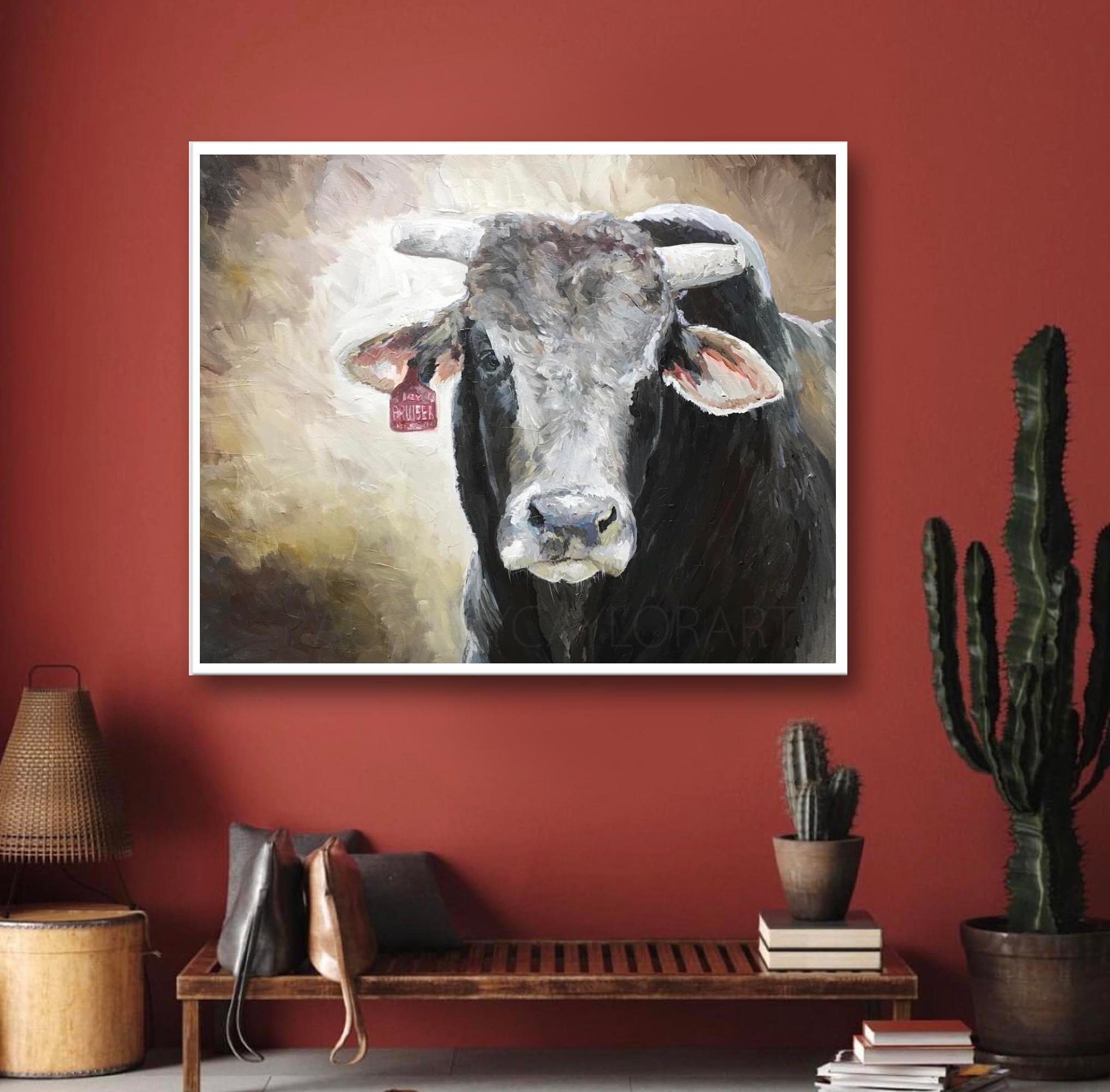 Impressionist Bucking Bull Sweet Pro Bruiser Art Giclee Print | Etsy