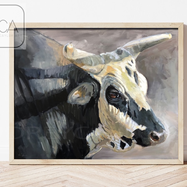 Bull Painting - Etsy