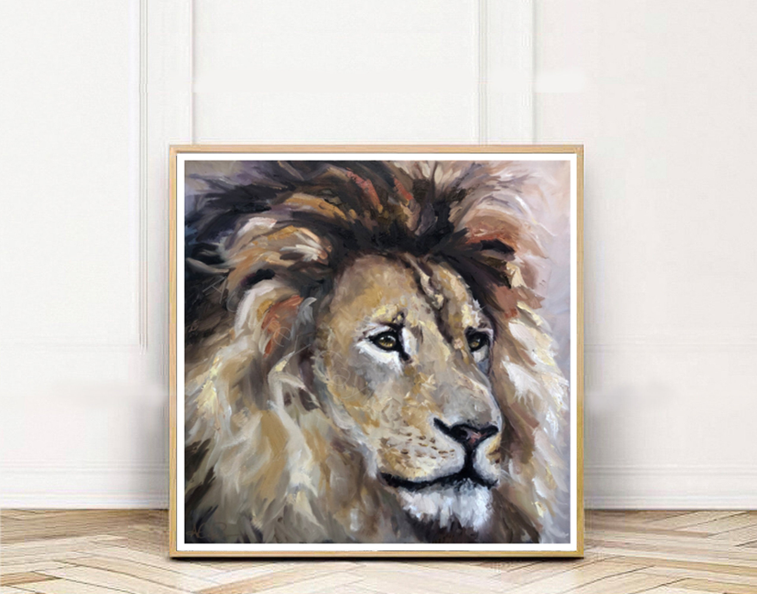 Lion Print lion Wall Art Lion Artwork Safari Nursery Print - Etsy