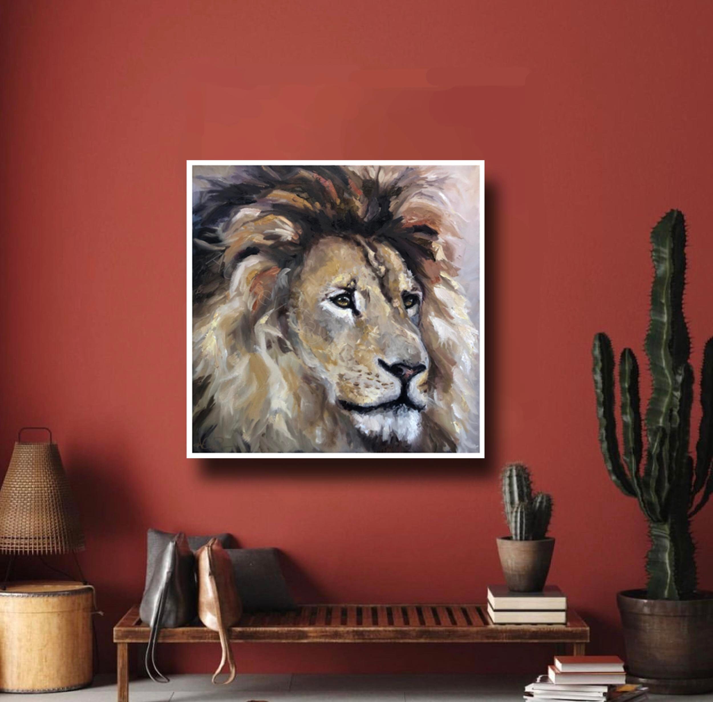 Lion Print Lion Wall Art Lion Artwork Safari Nursery | Etsy