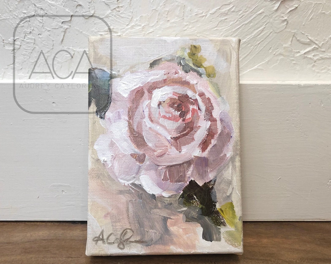 Rose Original Acrylic Painting rose 5X7 Rose - Etsy