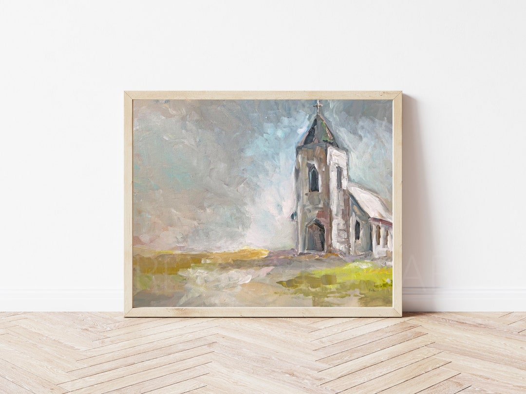 White Church Print, Church Print, Old Church , Religious Print ...