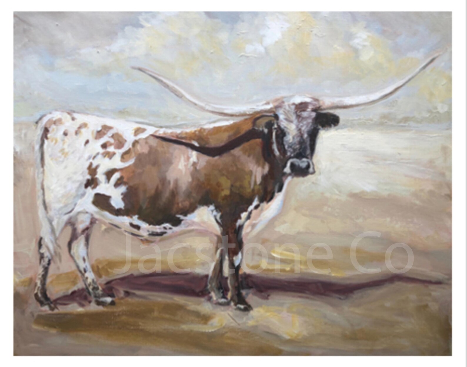 Texas Longhorn Cow Print Cattle Western Art Longhorn | Etsy