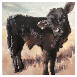 Angus Cow Print, Angus Calf Print, Nursery Calf Print, Black Angus Calf ...