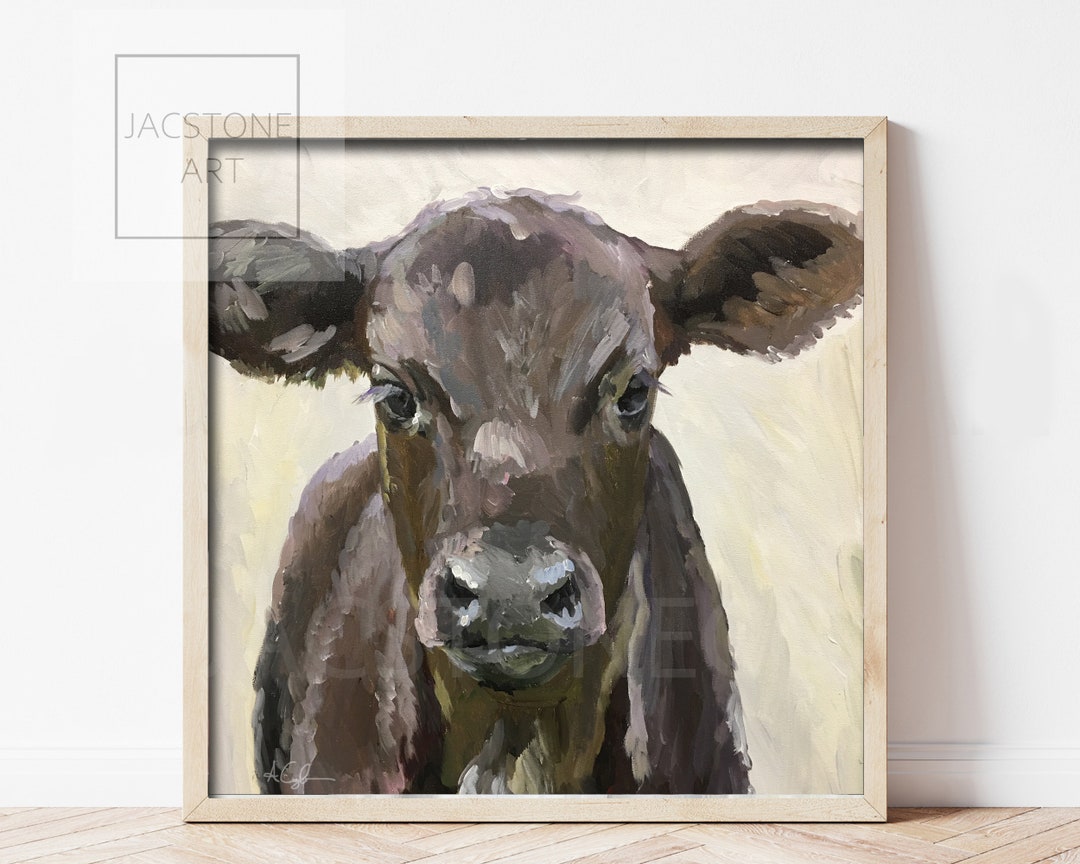 Angus Cow Print, Angus Calf Print Print, Nursery Calf Print, Black ...