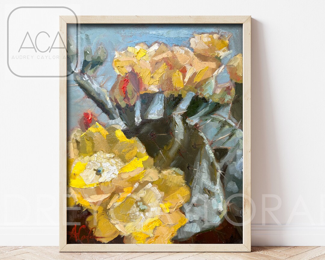 Impressionist Cactus Prickly Pear Print, Desert Cactus, Botanical Print ...