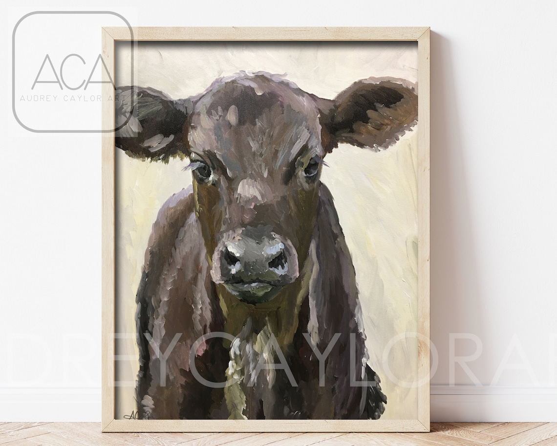 Angus Cow Angus Calf Print Nursery Calf Print Black Angus - Etsy