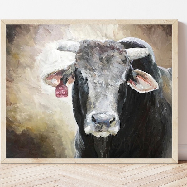 Bull Painting - Etsy