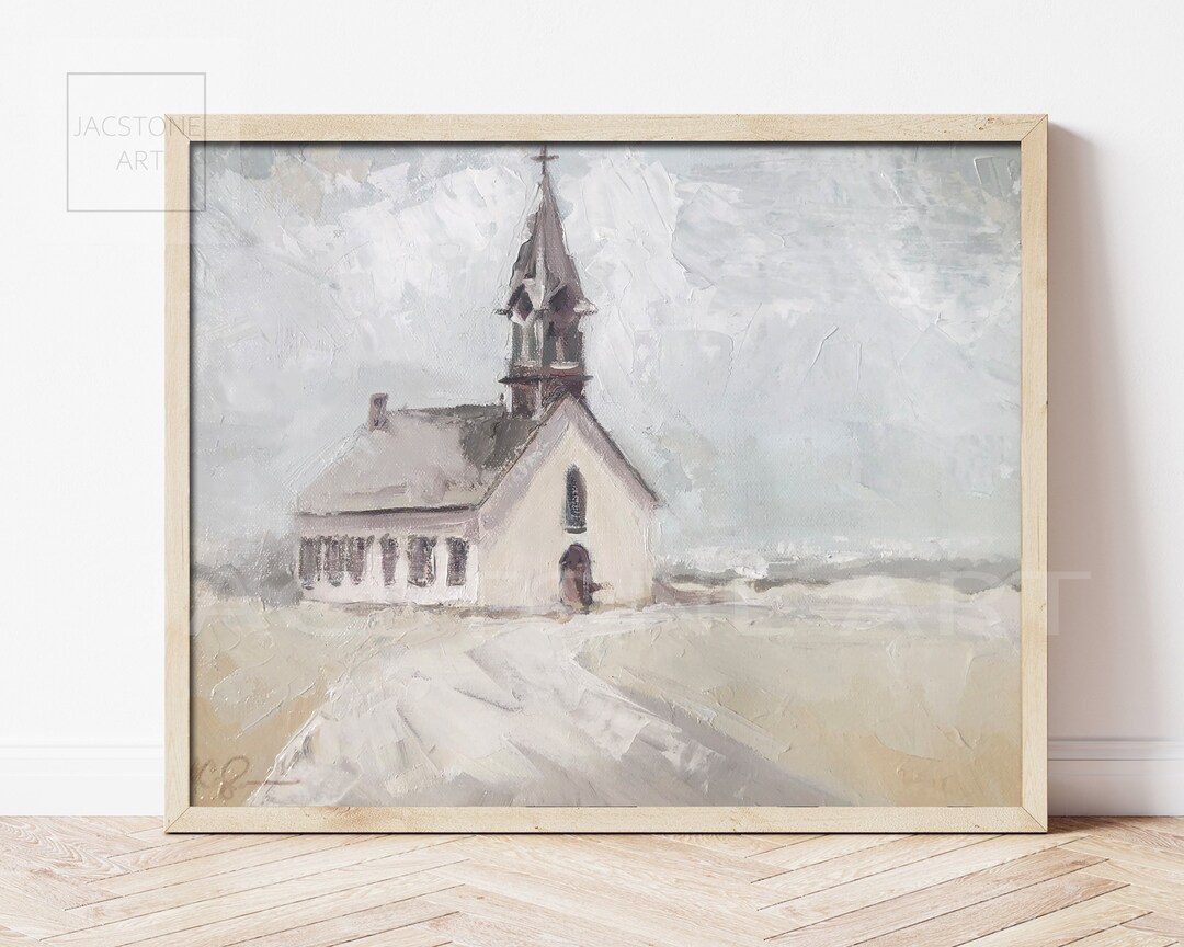 Church Print, Wall Art Religious Old Rock Church Print, Cranfills Gap ...