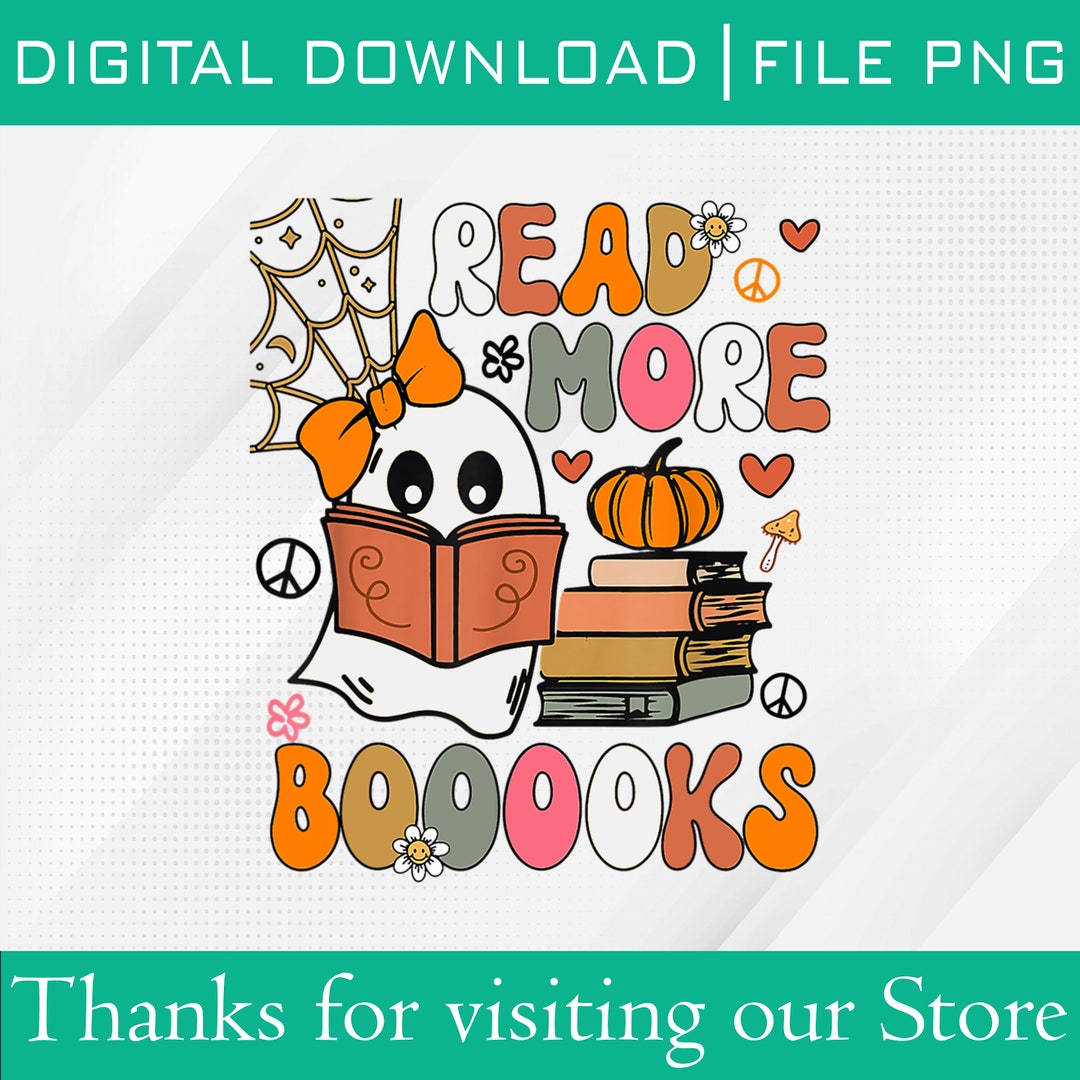 Ghost Reading Png, Teacher Halloween Png, Librarian Png, Book Lover Png ...