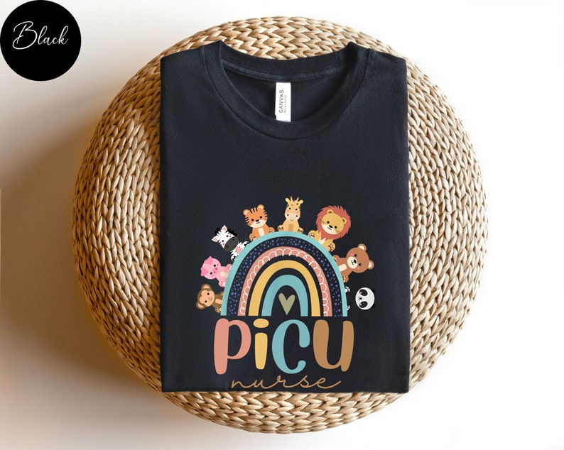 PICU Nurse Rainbow Shirt, PICU Nurse Animal T-shirt, PICU Nurse Gift ...