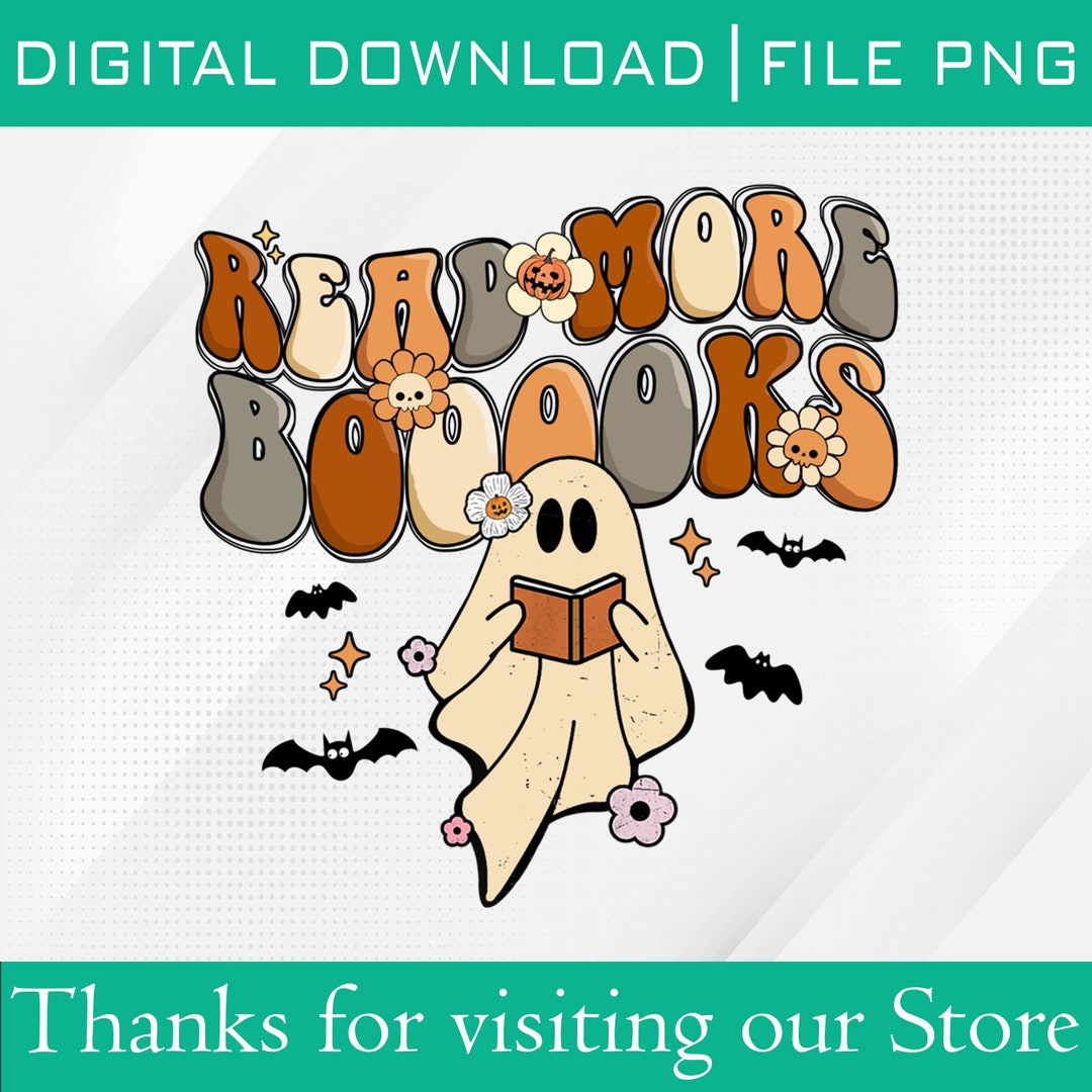 Ghost Reading Png, Teacher Halloween Png, Librarian Png, Book Lover Png ...