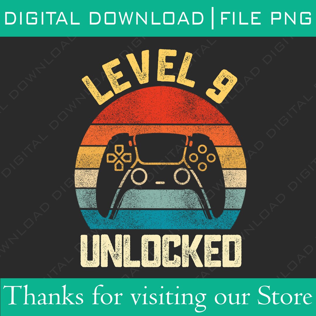 Gamer Birthday Boys Level 9 Unlocked PNG, Birthday Gamer 9th Png ...