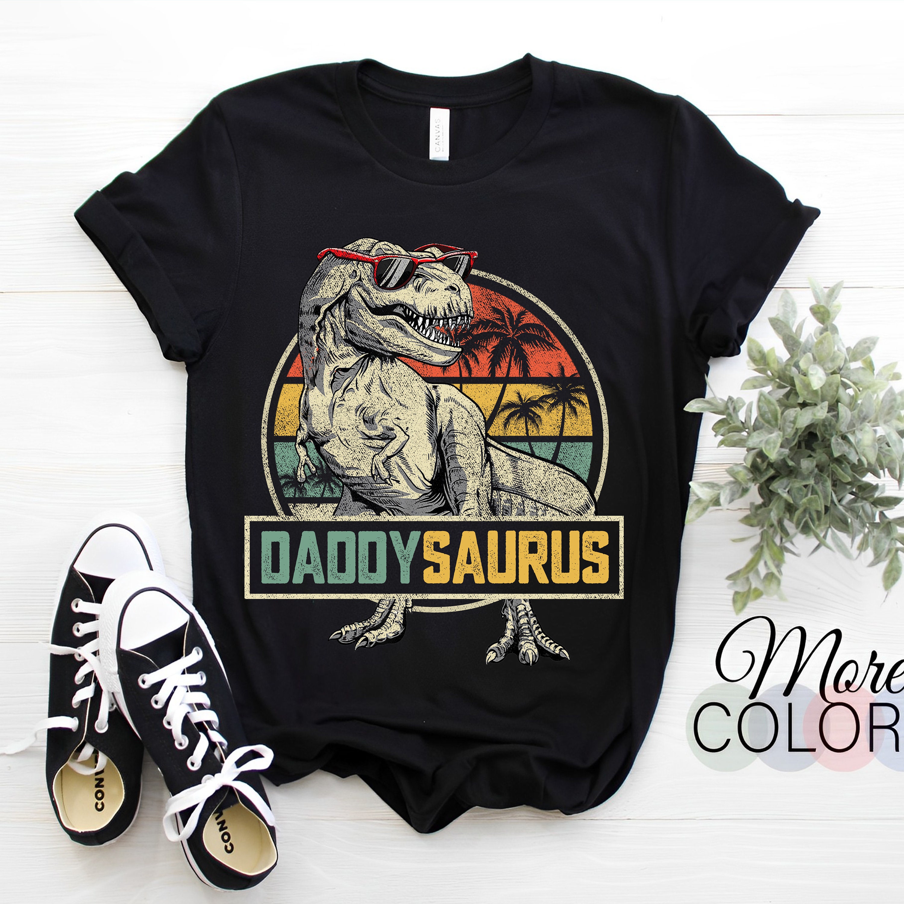 Daddysaurus T Rex Funny Vintage Dinosaur Daddy Saurus Father's Day Trex ...
