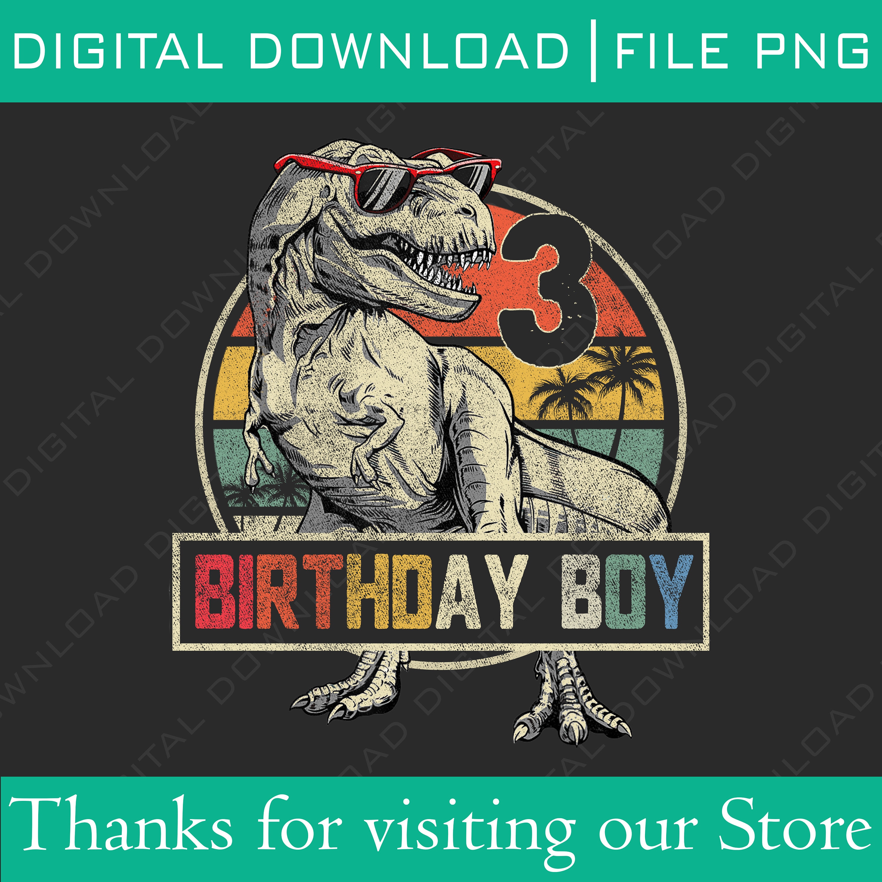 3rd Birthday Boy Dinosaur PNG, 3rd Birthday Boy T Rex Birthday Dinosaur ...